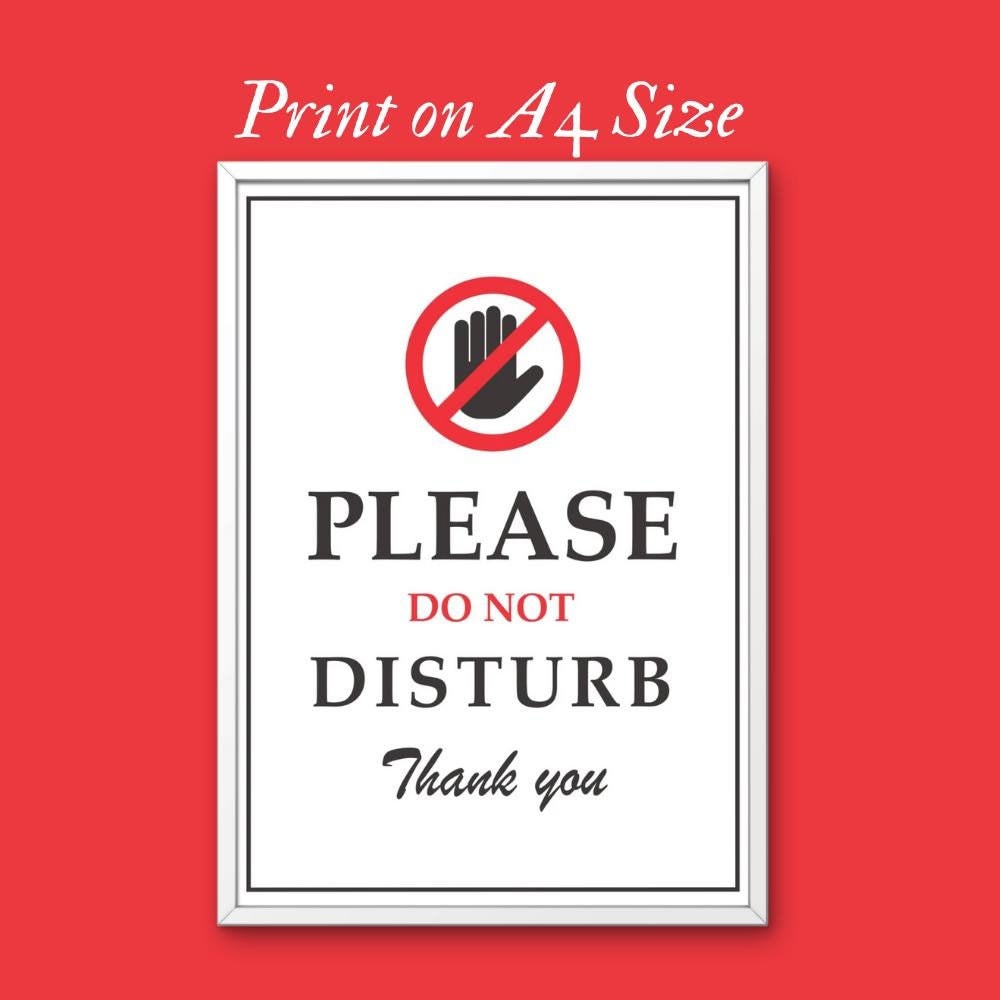 Printable Do Not Disturb Sign PDF | A4 Size Door Sign | Privacy Sign ...