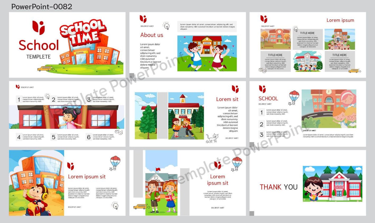 Modern Red School Presentation Slideshow – Educational PPT Powerpoint ...