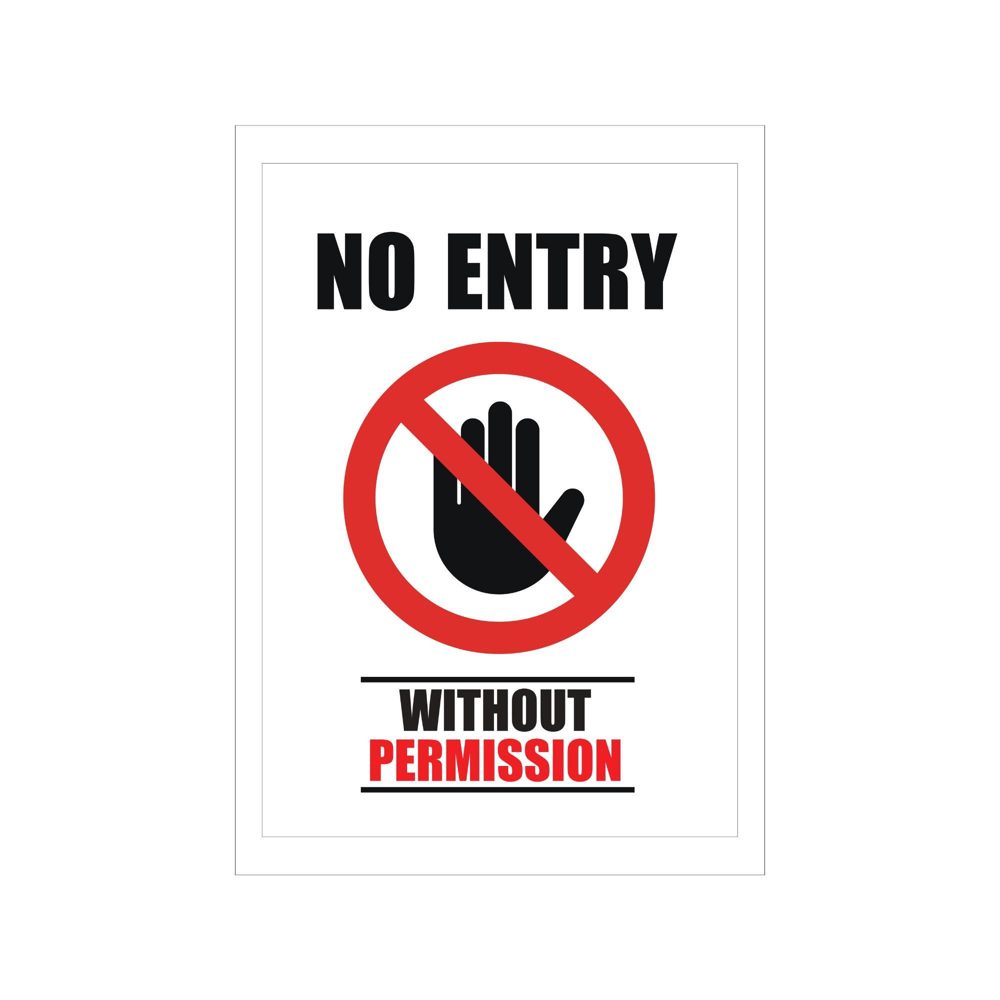 No Entry" Sign PDF - Do Not Enter Sign, A4 Size, Instant Download for ...