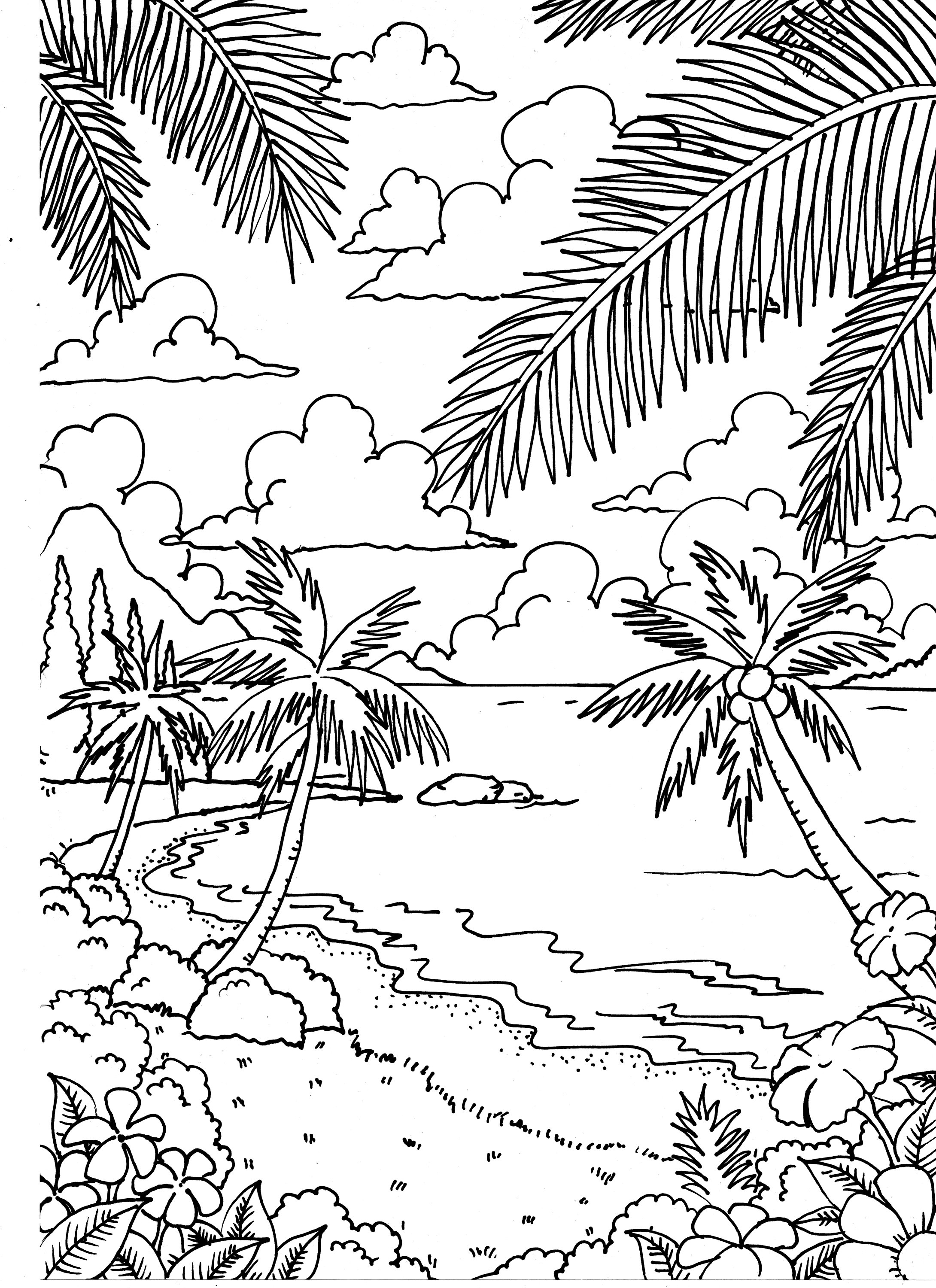 10 Printable Beach and Tropical Coloring Sheets - Underwater & Tropical ...