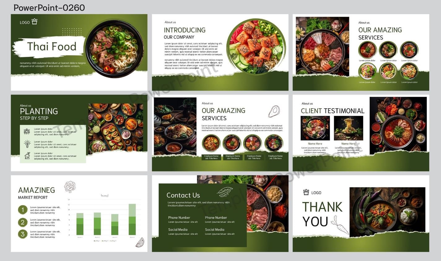 Modern Food Presentation Powerpoint Template - Editable Food Business ...