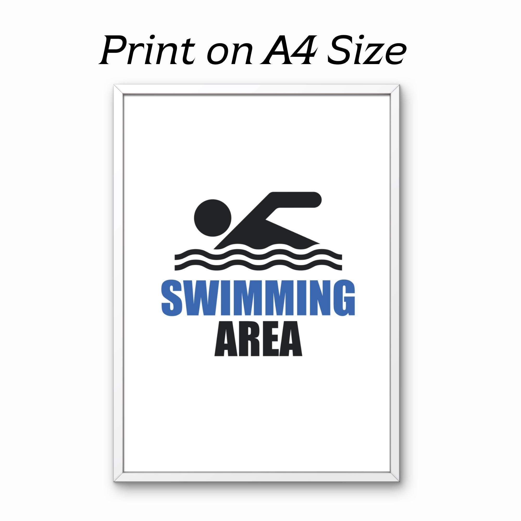 Printable Swimming Area Sign - A4 PDF & JPG - Pool Safety Notice ...