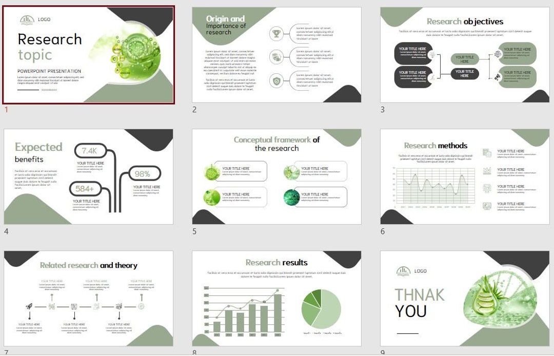 Elegant Green Themed Research Presentation Powerpoint Template ...