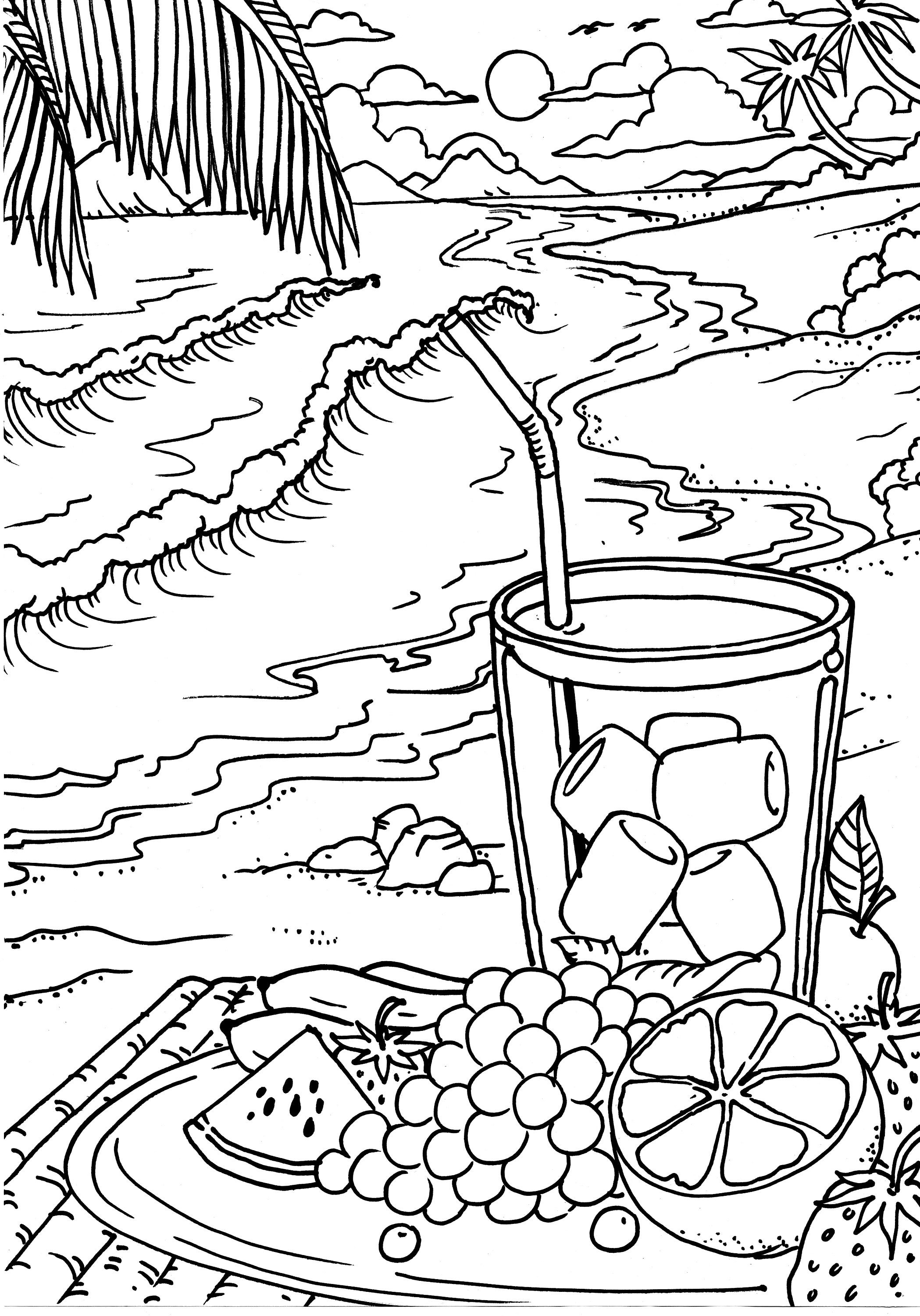 10 Printable Beach and Tropical Coloring Sheets - Underwater & Tropical ...