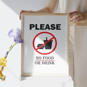Printable "please No Food or Drink" Sign - A4 PDF, Instant Download for ...