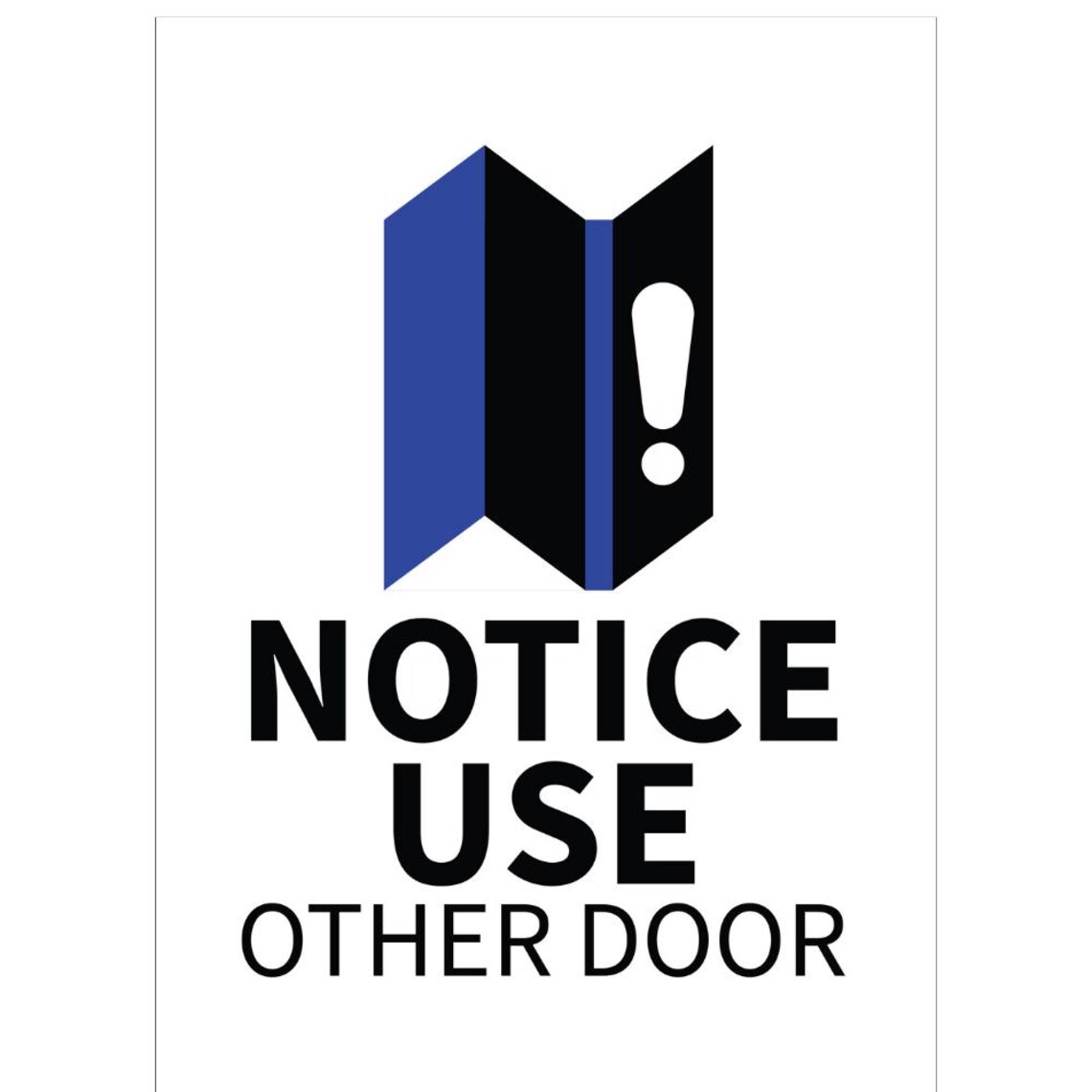 Notice Use Other Door Sign - Printable A4 PDF & JPG - Directional Sign ...