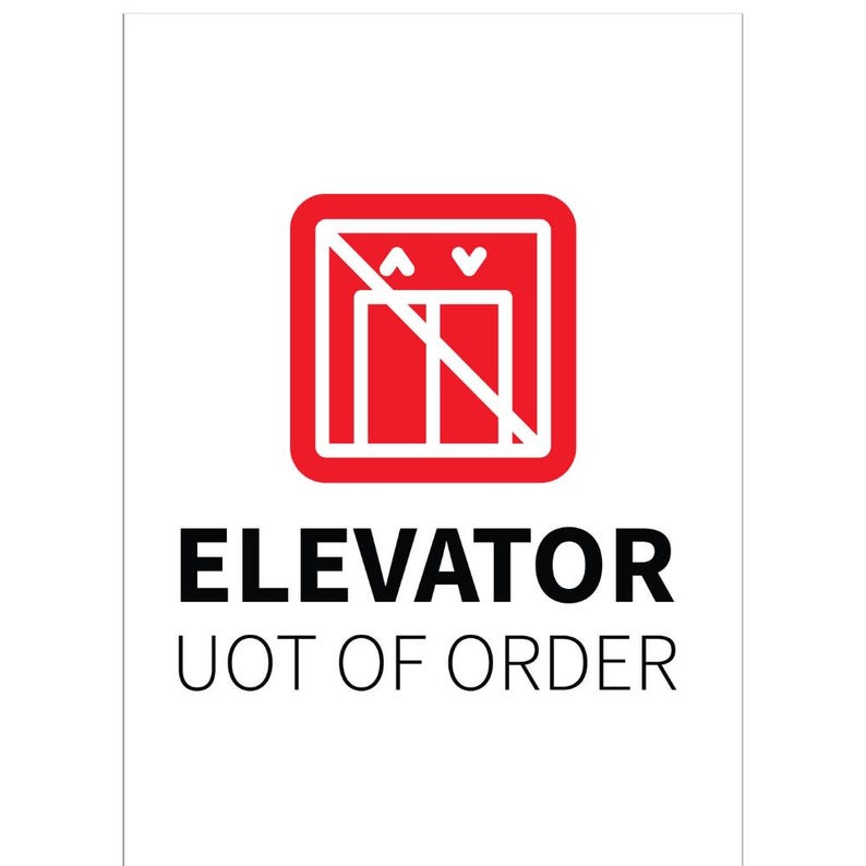 Elevator Out of Order Sign Printable A4 PDF & JPG No Access, Safety ...