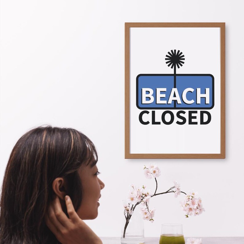 Beach Closed Sign - Printable A4 PDF & JPG - No Access, Safety Notice ...