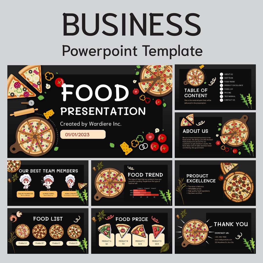 Food Business Powerpoint Template - Editable Presentation Slides for ...