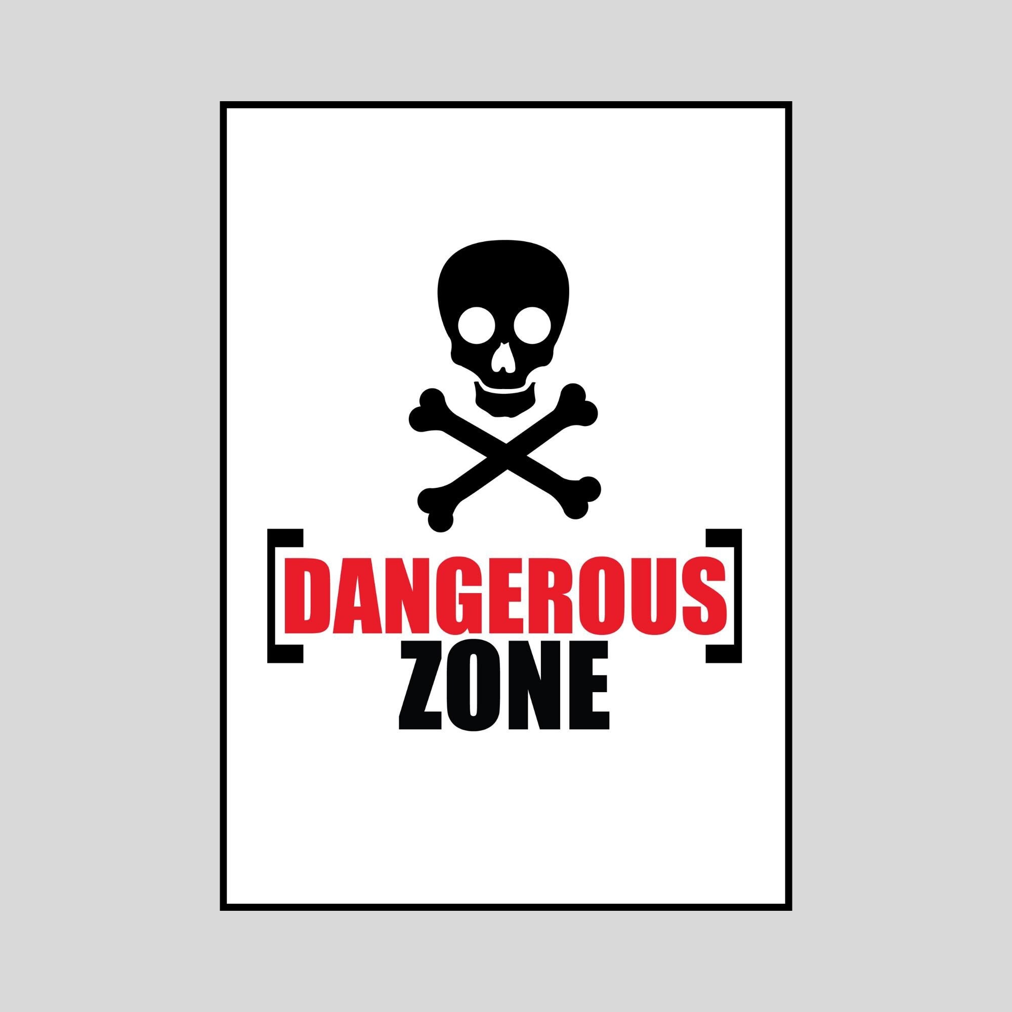 Printable Dangerous Zone Sign - A4 PDF & JPG - Hazard Warning Sign ...
