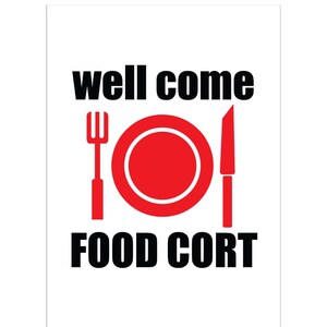 Printable Welcome Food Court Sign High-quality A4 PDF and JPG Files ...