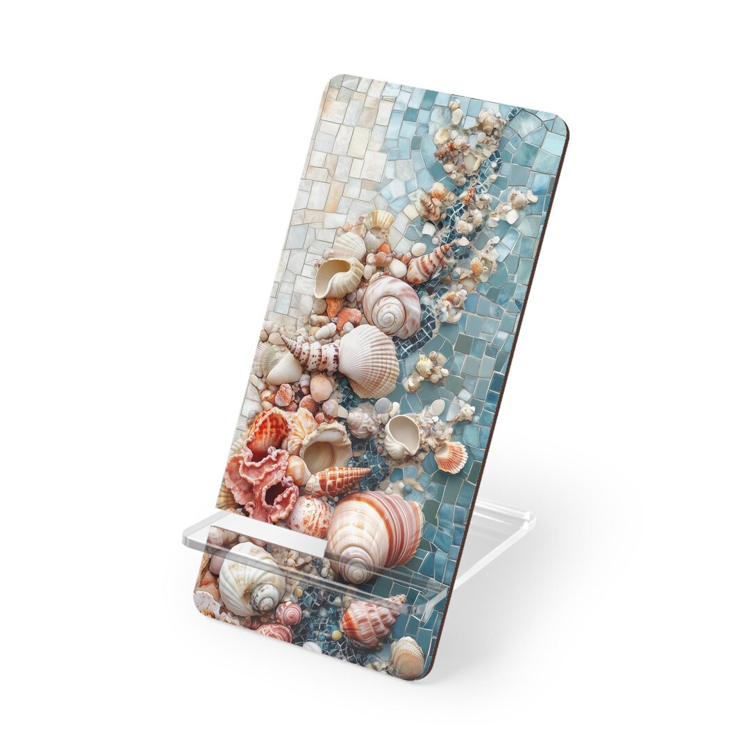 Seashell Phone Stand, Coastal Desk Accessory, Beach Lover Gift, Ocean ...