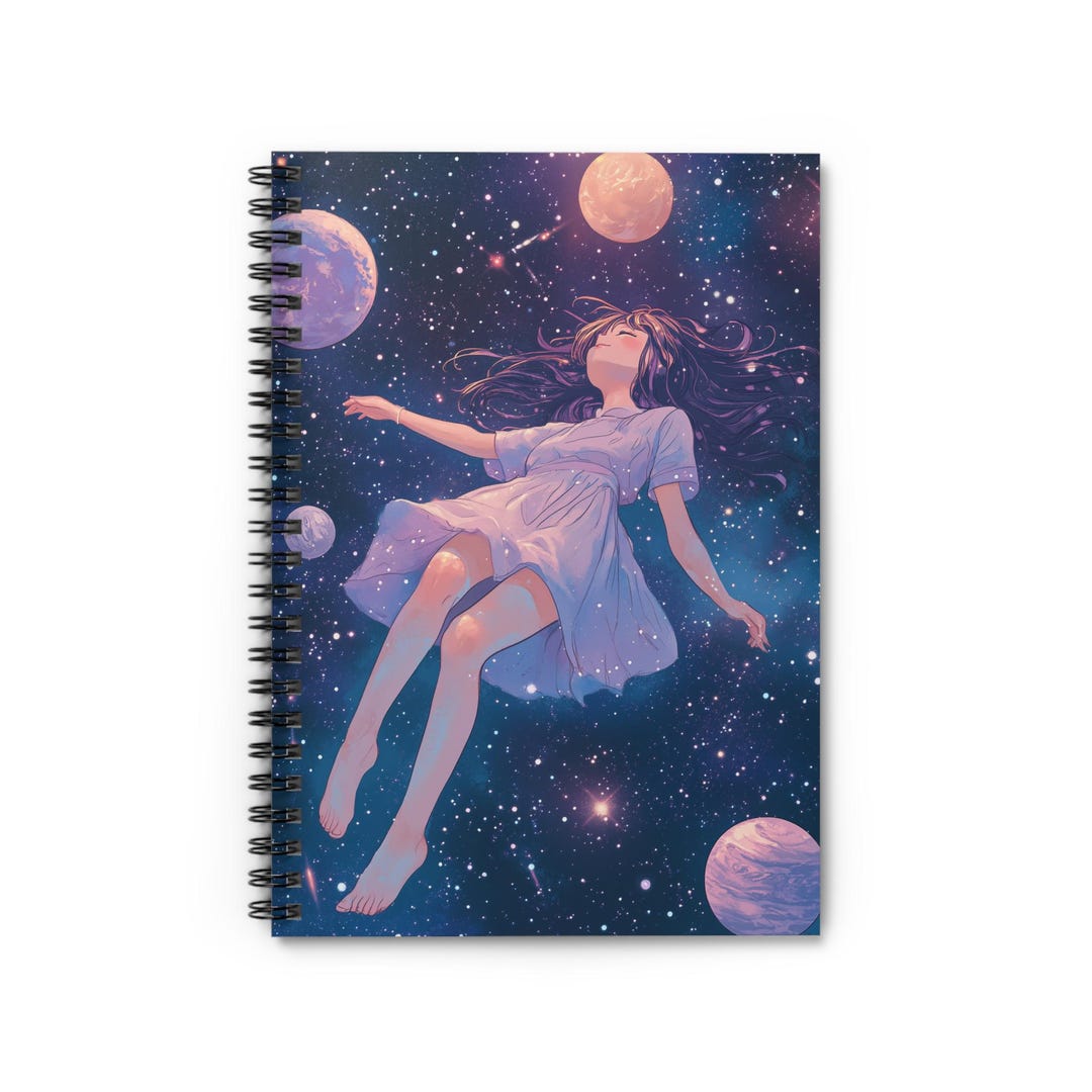 Galaxy Spiral Notebook - Starry Journal | Ruled Line | Dreamy Cosmic ...
