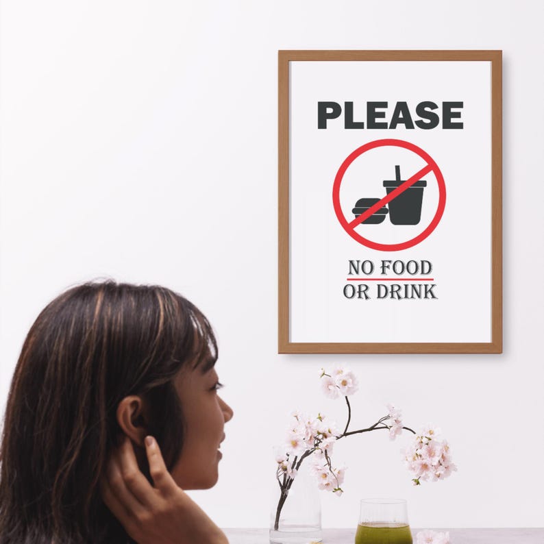 Printable please No Food or Drink Sign A4 PDF, Instant Download for ...