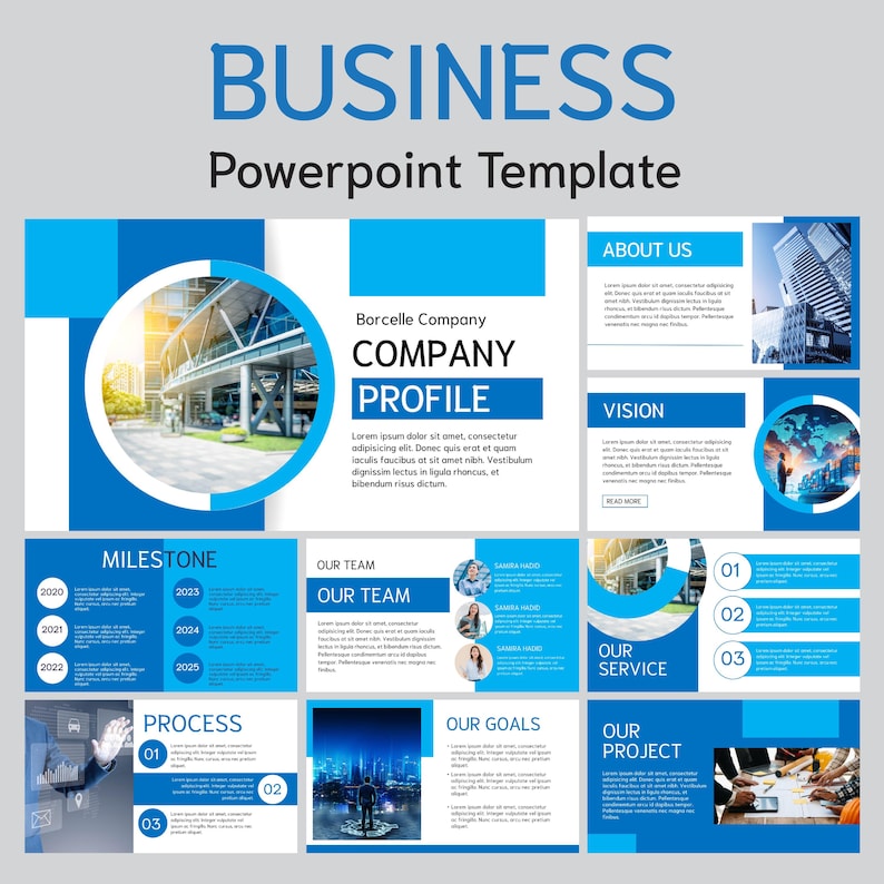 Business Profile Powerpoint Template Editable Corporate Presentation Slides for Company Profiles ...