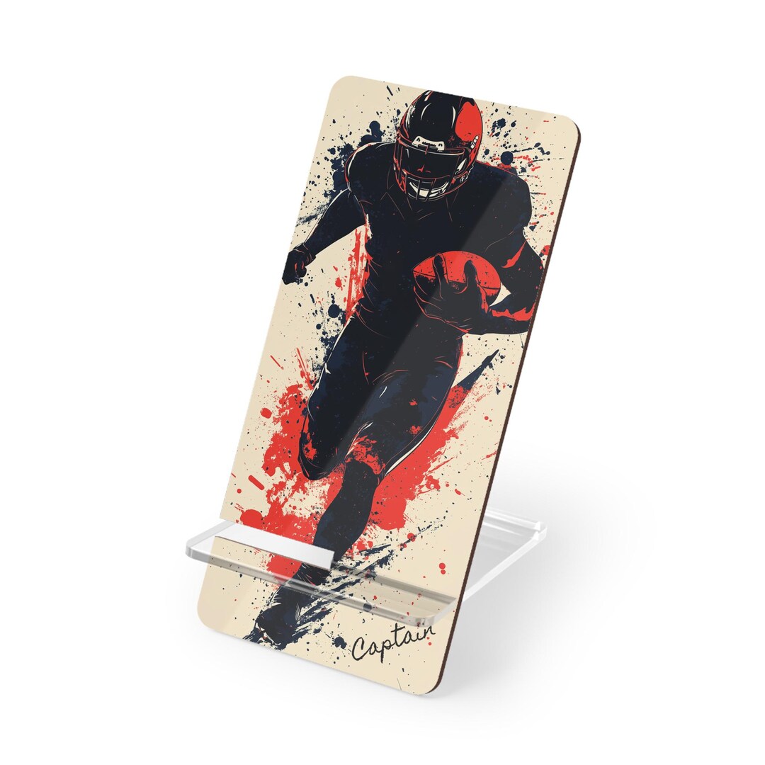 Custom Football Phone Stand - Personalized Sports Gift, Gamer Desk ...