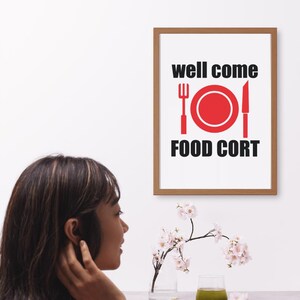 Printable Welcome Food Court Sign High-quality A4 PDF and JPG Files ...