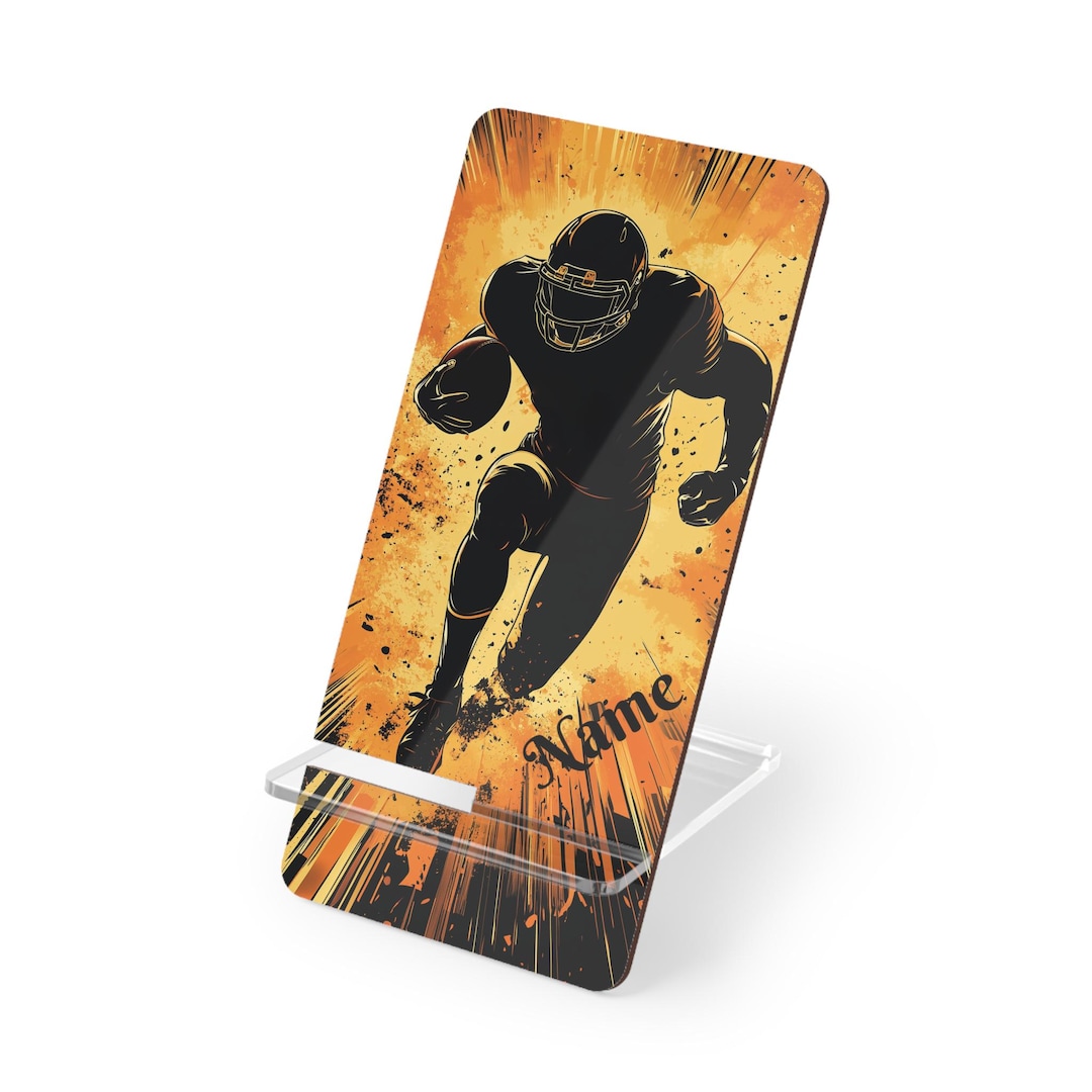 Personalized Football Phone Stand - Custom Name Sports Gift, Gamer Desk ...
