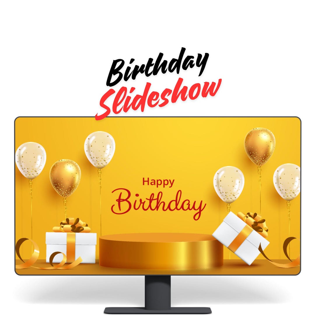 Yellow-themed Birthday Party Slideshow Presentation - Editable ...