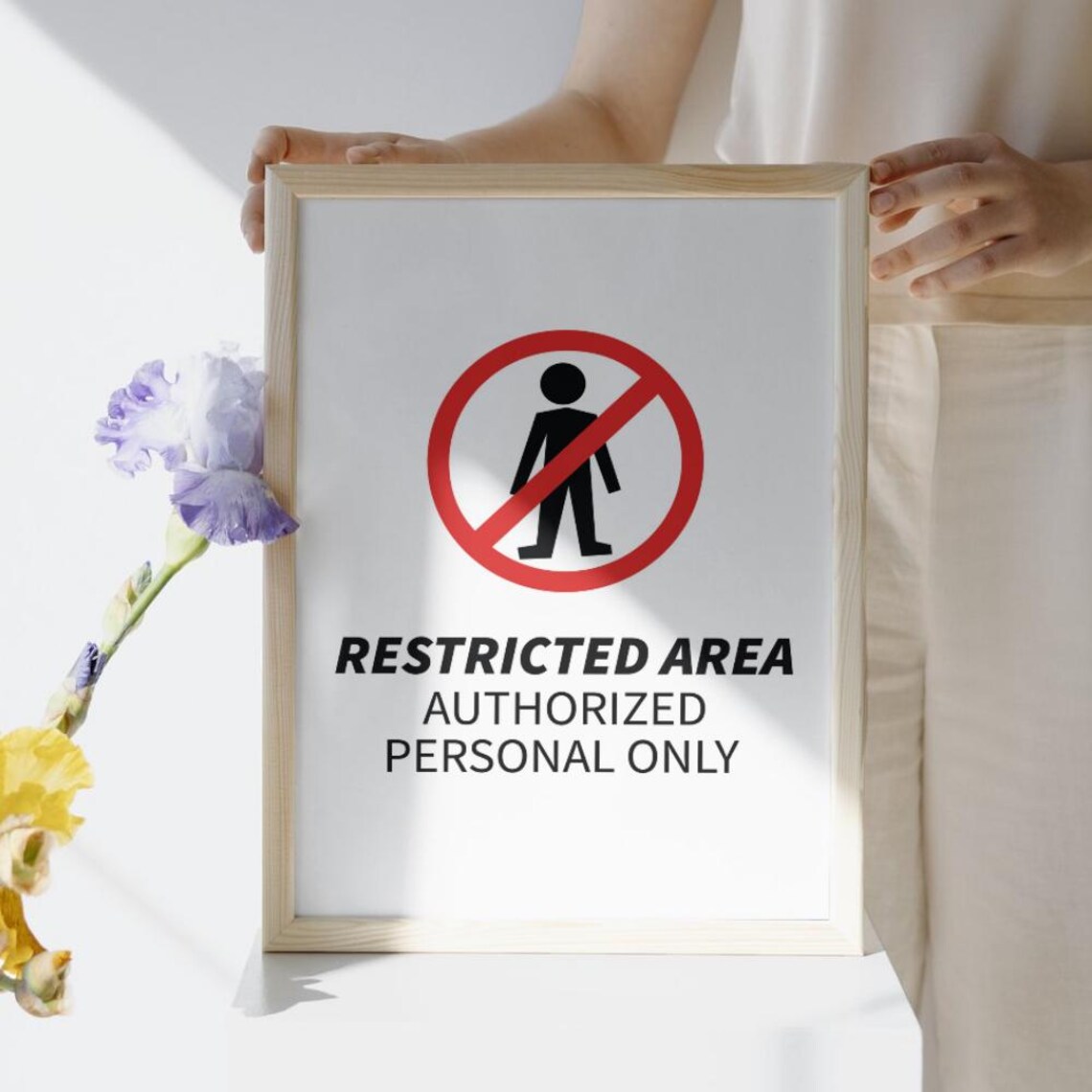 Restricted Area Sign - Authorized Personnel Only - Printable A4 PDF ...