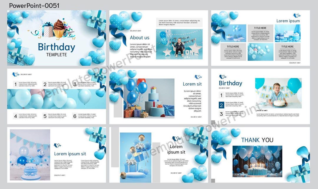 Birthday Slideshow Presentation - Editable Powerpoint Template for ...