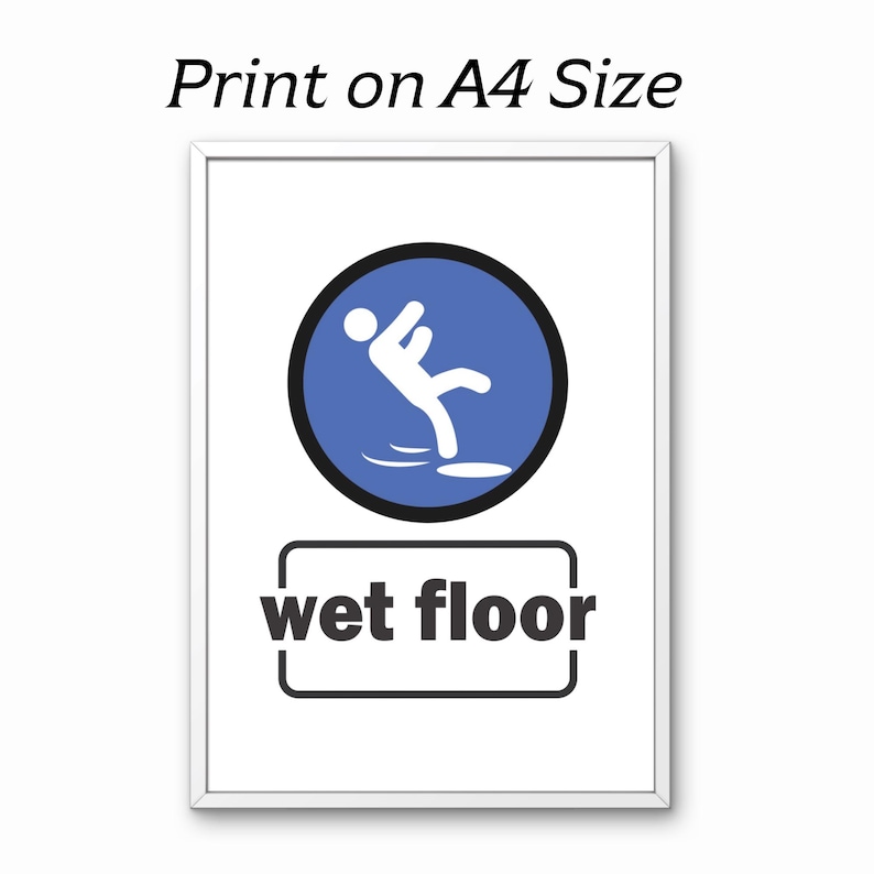 Printable Wet Floor Sign - A4 PDF & JPG Caution Sign for Slip Hazard ...