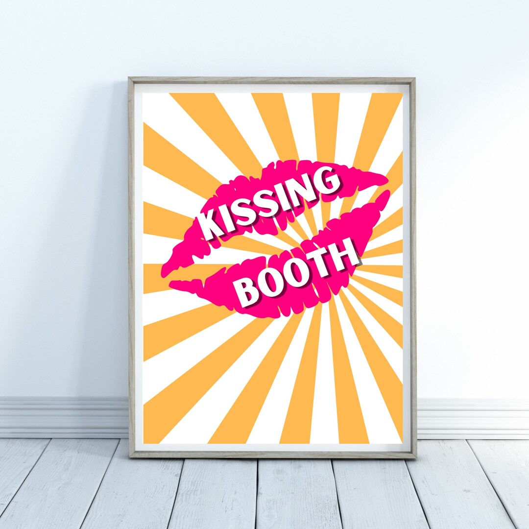Digital Print. Kissing Booth. Modern Print. Instant Download. Funky ...