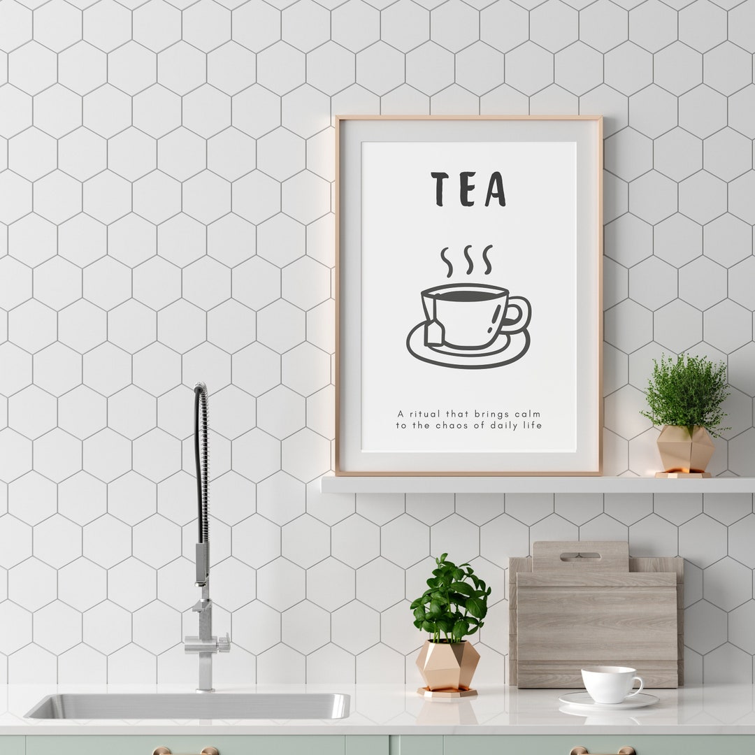 Tea Ritual Monochrome Instant Download Print. Modern Print. Kitchen ...