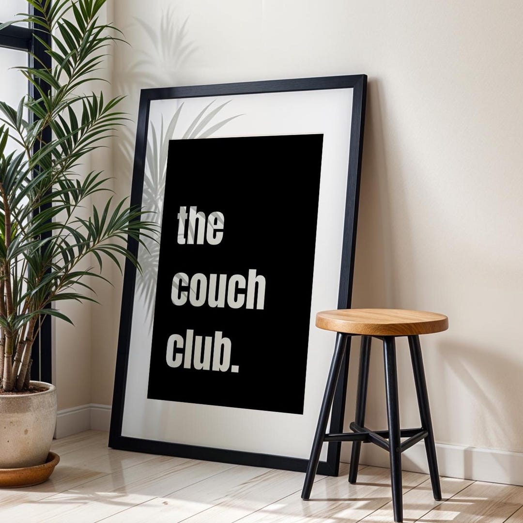 The Couch Club Print | Funny Lounge Wall Art | Bold Minimalist ...