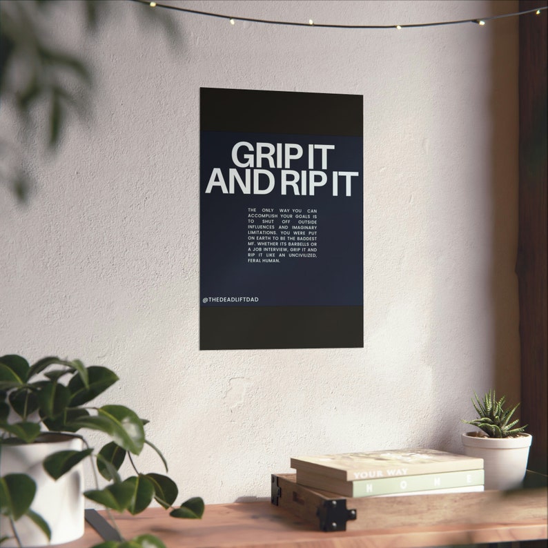 Grip It and Rip It Motivational Poster - Etsy