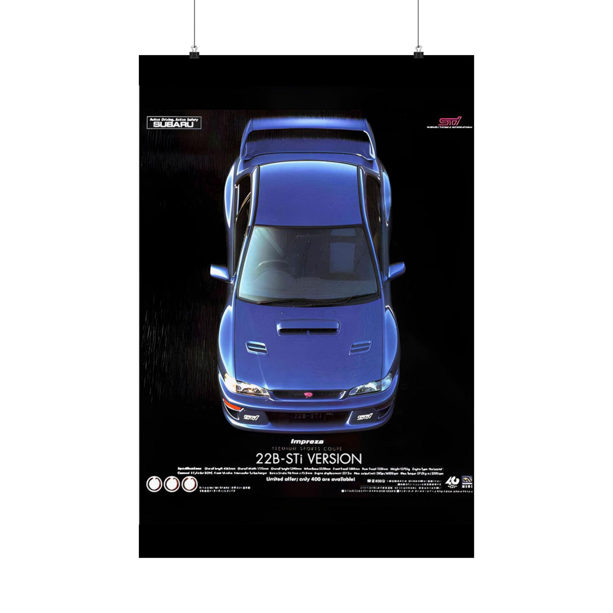 Subaru Impreza WRX STI 22B Advertisement Poster - Etsy
