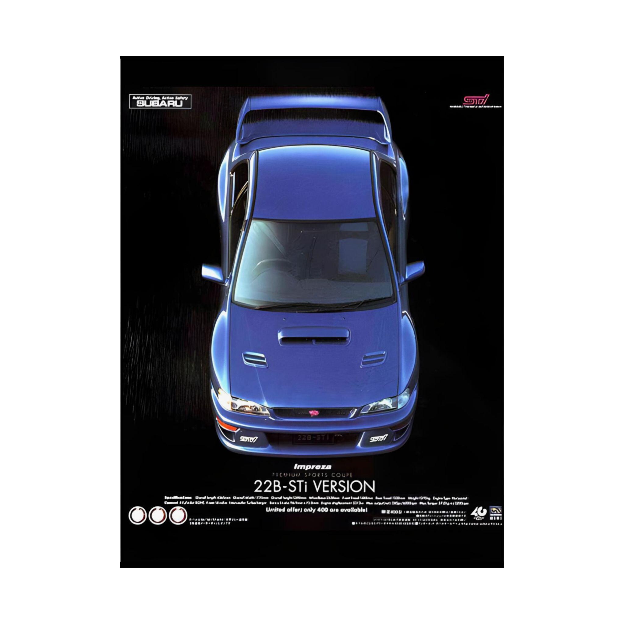 Subaru Impreza WRX STI 22B Advertisement Poster - Etsy