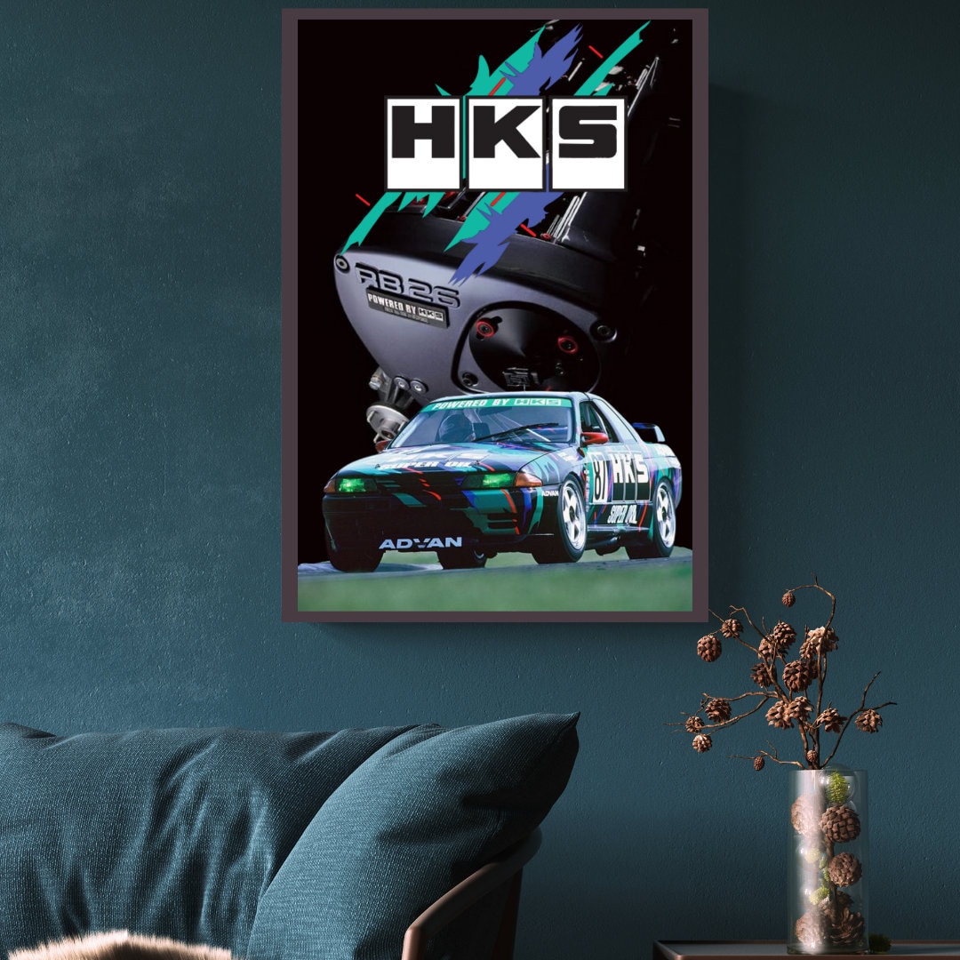 HKS Nissan Skyline R32 GTR Poster JDM Tuner Classic Print Japanese Car ...