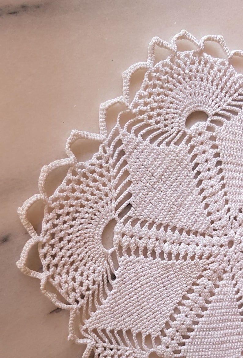 Antique 1900s Handmade Crochet Table Runner, Table Wear Vintage Manual ...