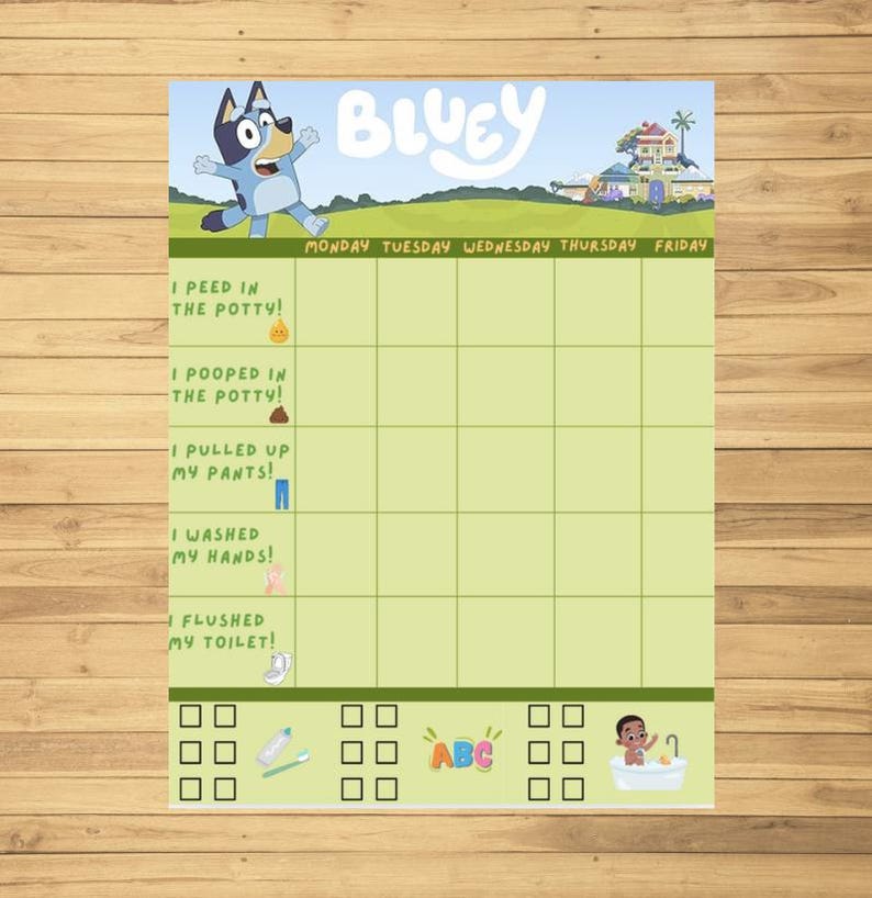 Bluey Potty Training Chart - Etsy