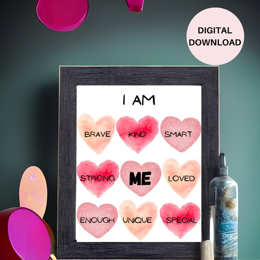 Kids Printable Wall Art, for Kids, Affirmation Poster, for Kids, I Am ...
