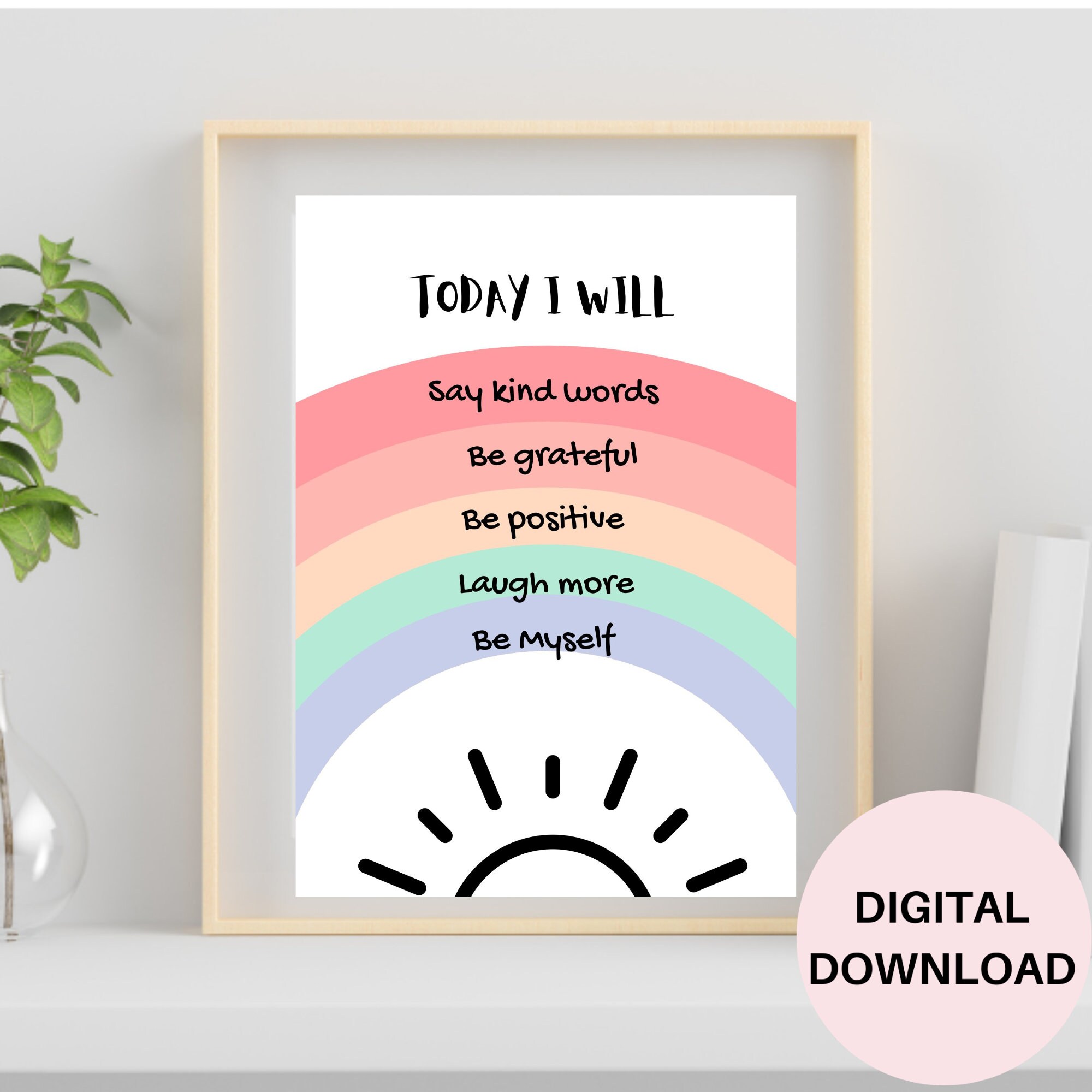 Kids Printable Wall Art, for Kids, Affirmation Poster, for Kids, I Am ...