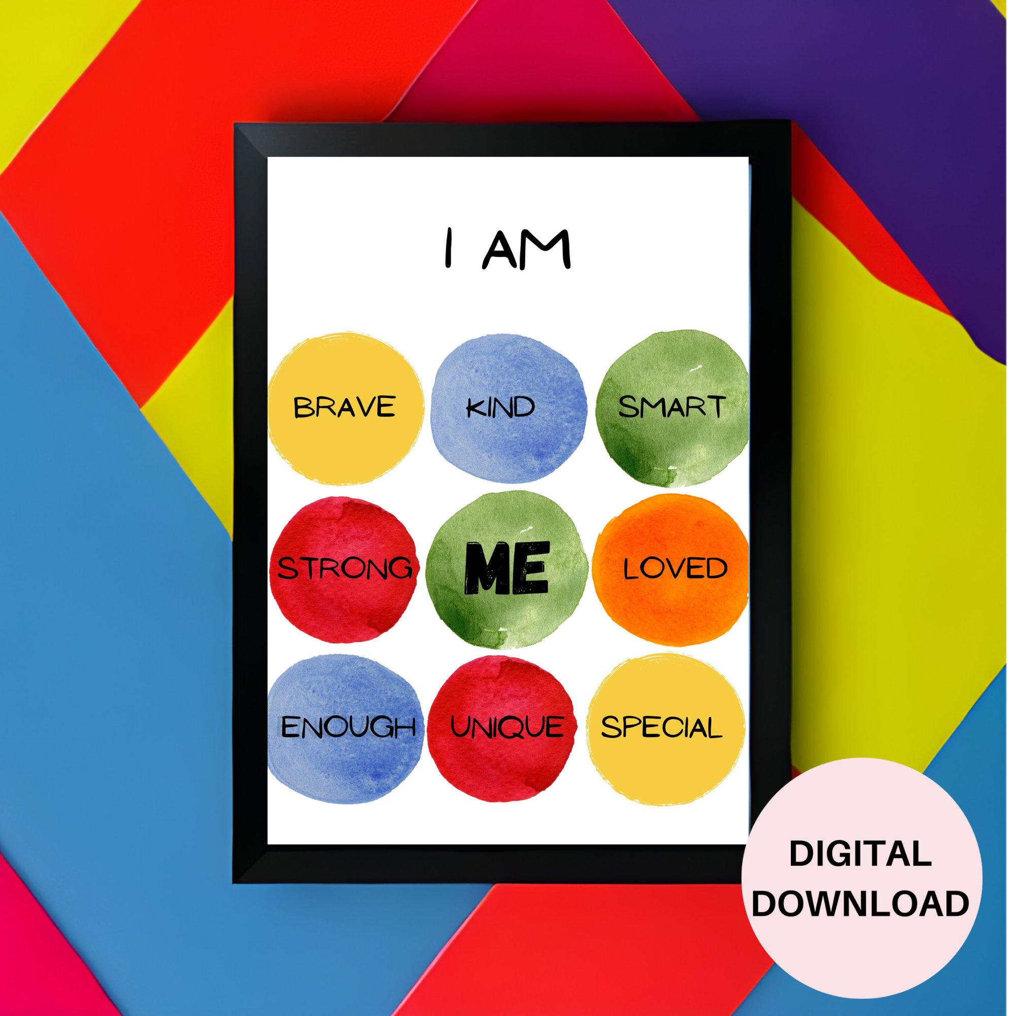 Kids Printable Wall Art, for Kids, Affirmation Poster, for Kids, I Am ...