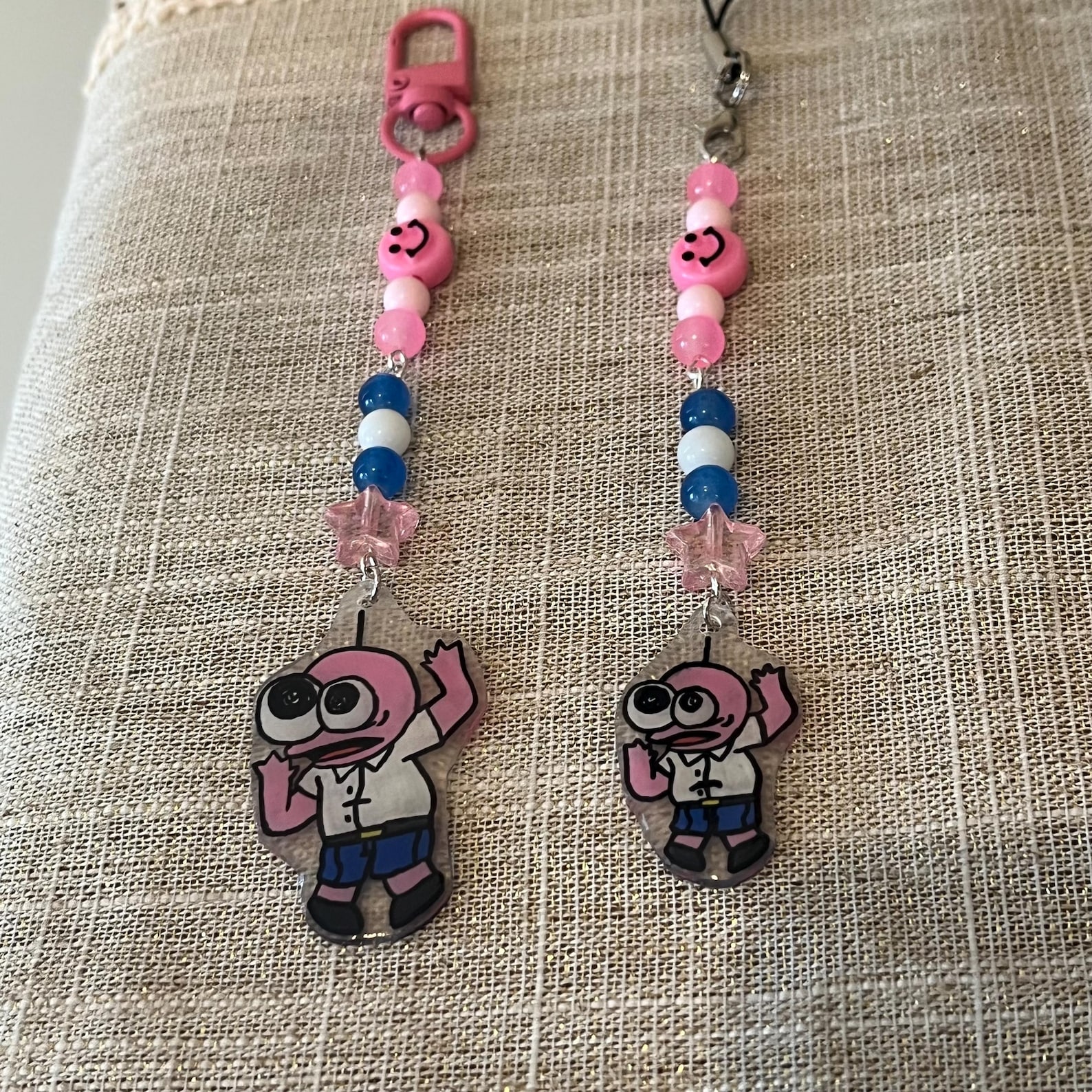 Smiling Friends Shrink Plastic Beaded Keychains and Phone Charms - Etsy