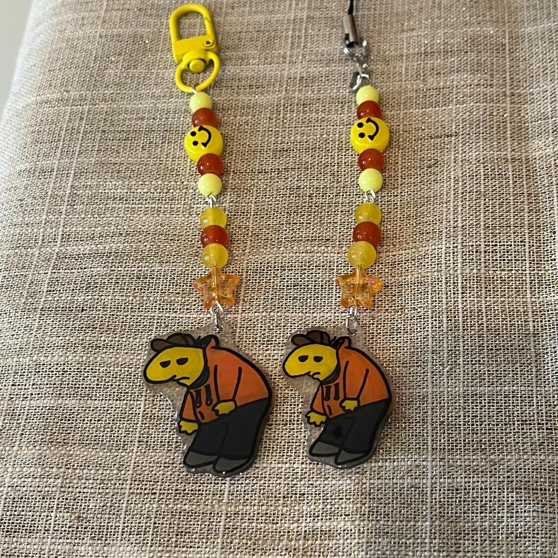 Smiling Friends Shrink Plastic Beaded Keychains and Phone Charms - Etsy