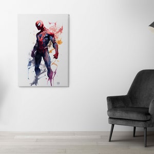 Avengers Spider-man Marvel Watercolor Art Print, Spider-man Avengers ...