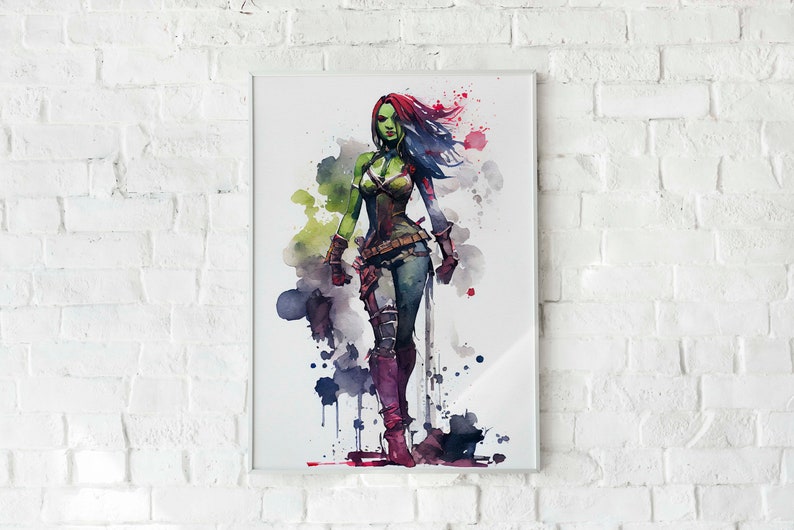 Gamora Marvel Watercolor Art Print Gamora Marvel Painting - Etsy