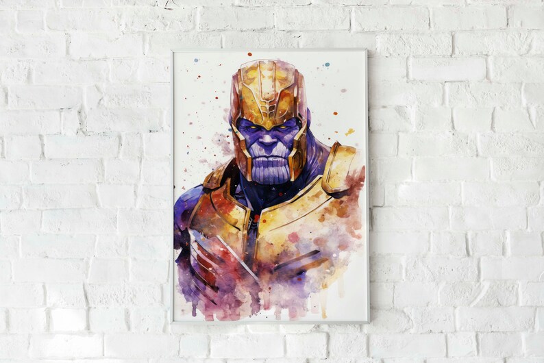 Thanos Avengers Watercolor Art Print Avengers Thanos Painting - Etsy