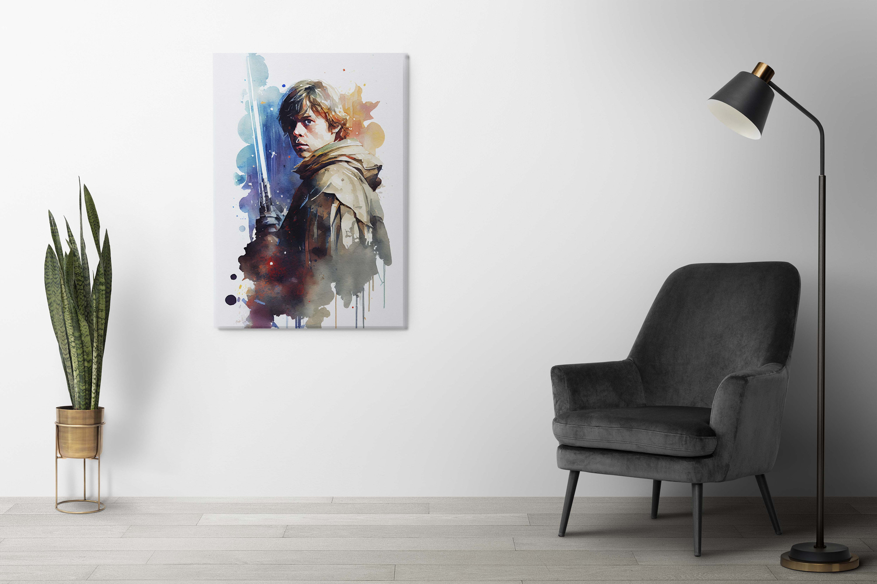 Luke Skywalker Jedi Star Wars Watercolor Art Print, Luke Skywalker Star ...
