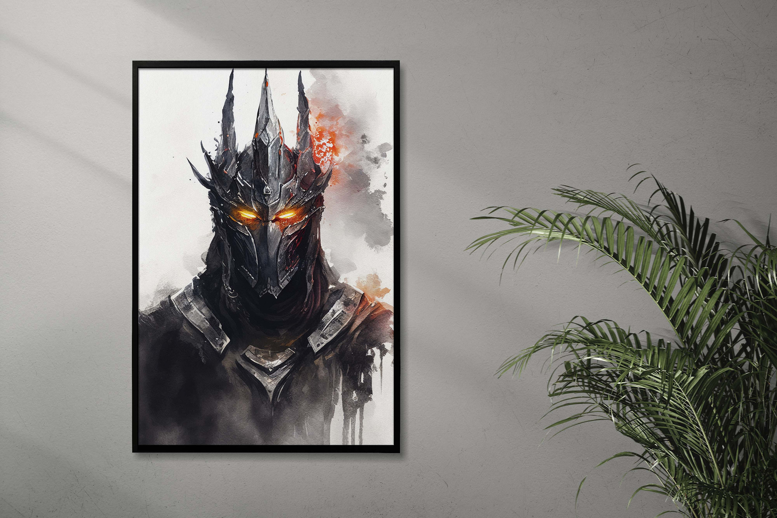 Lord of the Rings Sauron Watercolor Painting, LOTR Sauron Wall Art ...