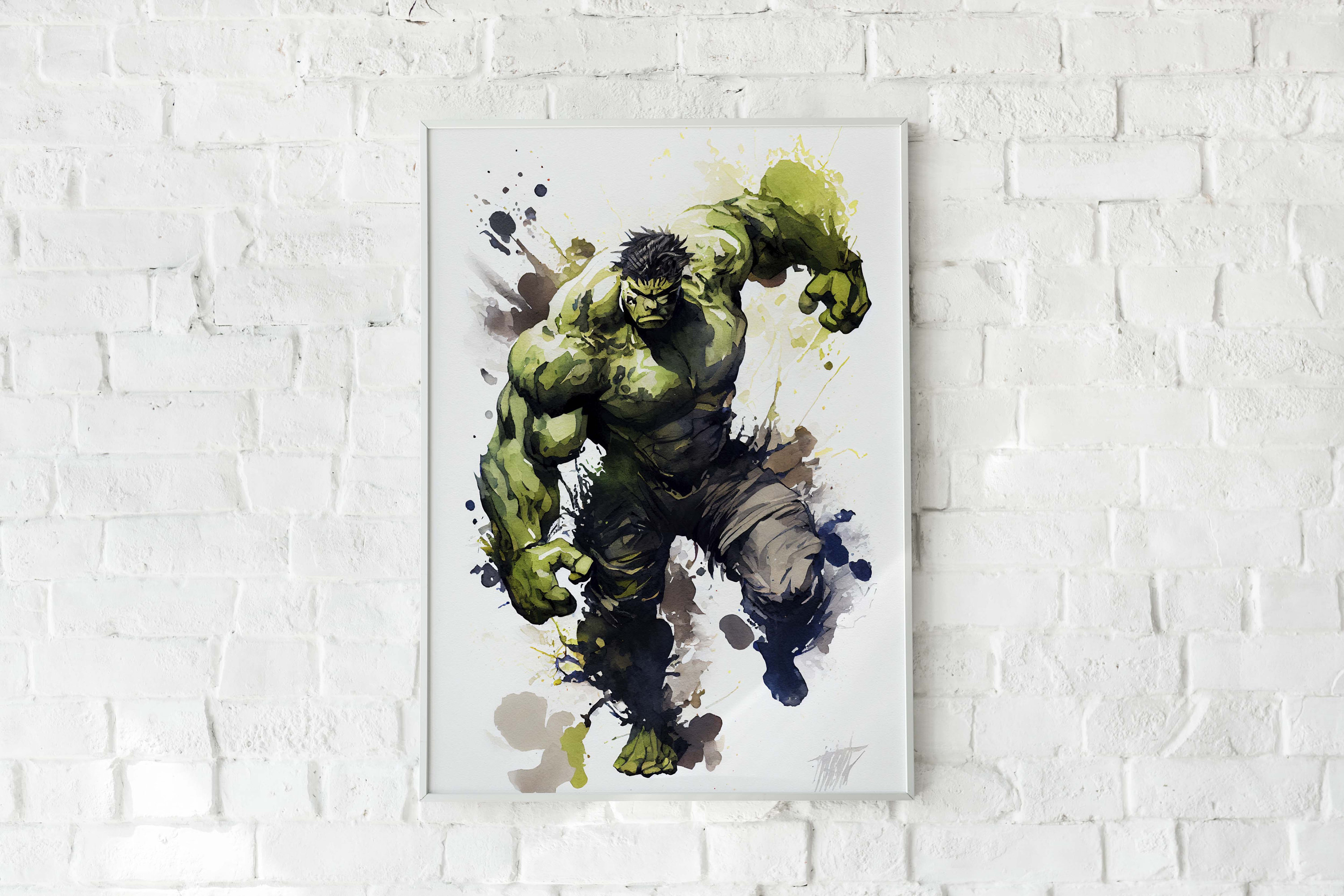 Incredible Hulk Avengers Watercolor Art Print, Incredible Hulk Painting ...