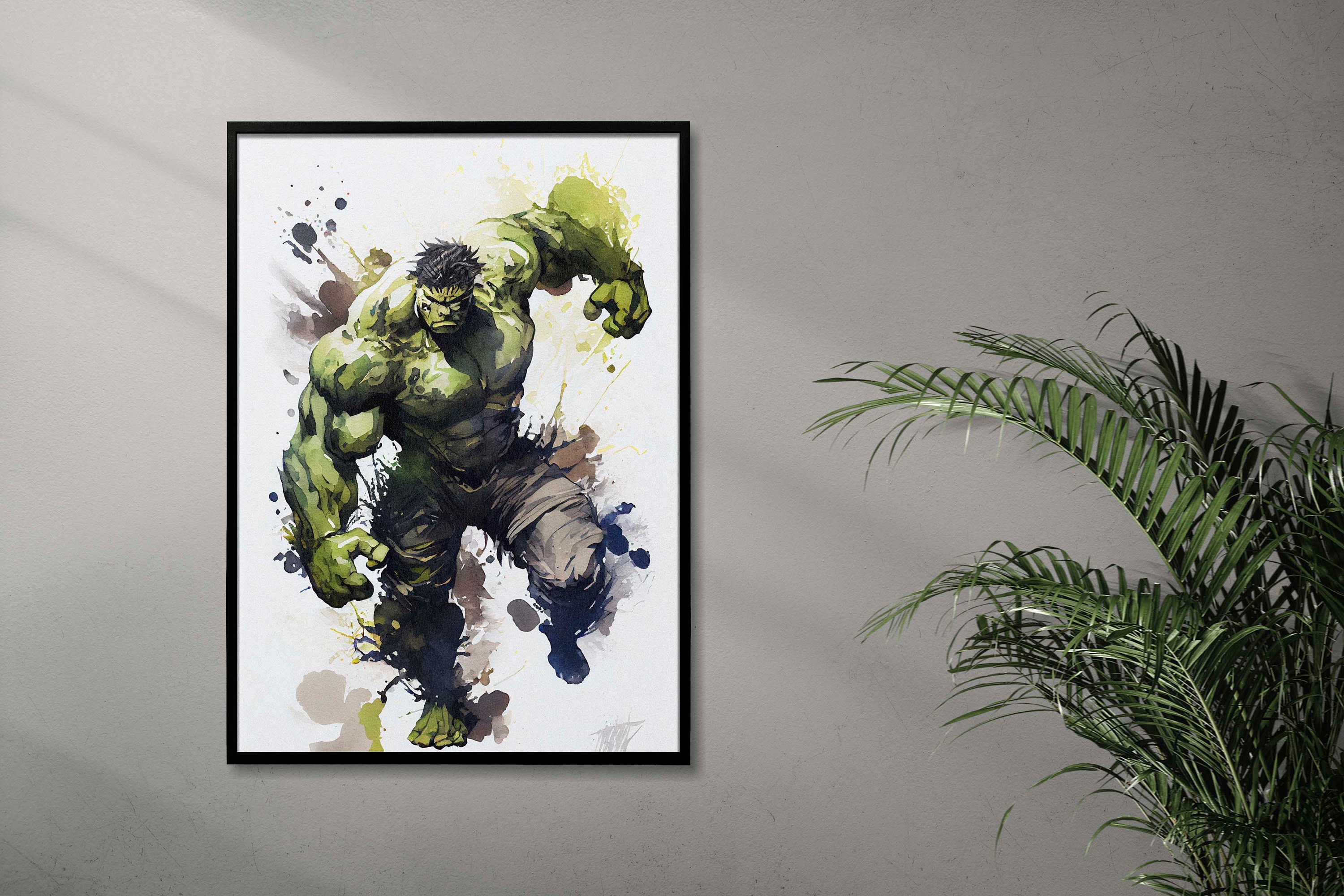 Incredible Hulk Avengers Watercolor Art Print, Incredible Hulk Painting ...