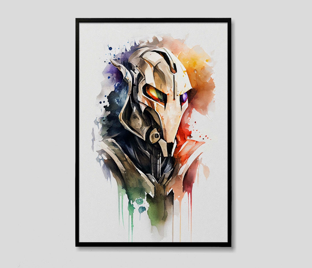 General Grievous Star Wars Watercolor Art Print, General Grievous Star ...