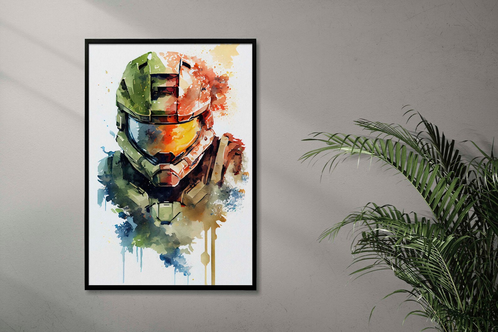 Halo Master Chief Watercolor Art Print, Master Chief Halo Painting ...