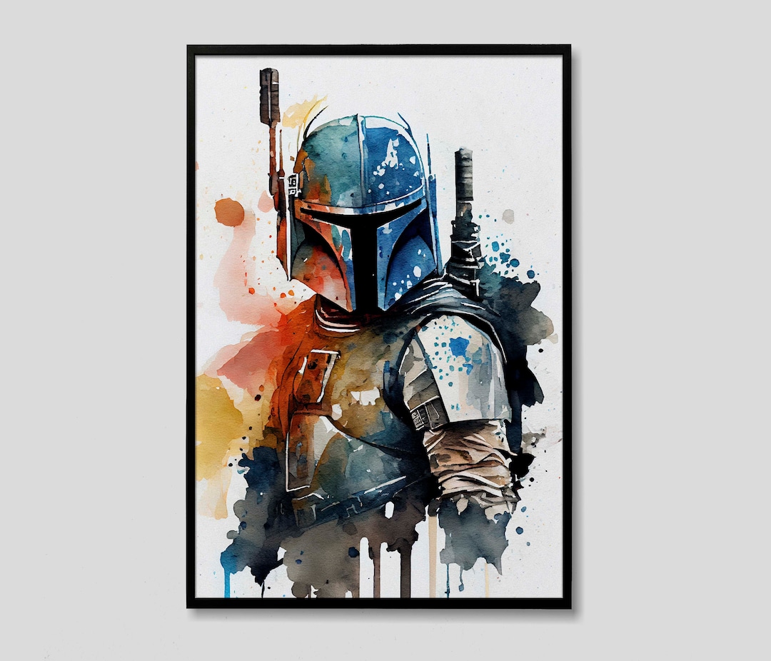 Jango Fett Star Wars Watercolor Art Print, Jango Fett Star Wars ...